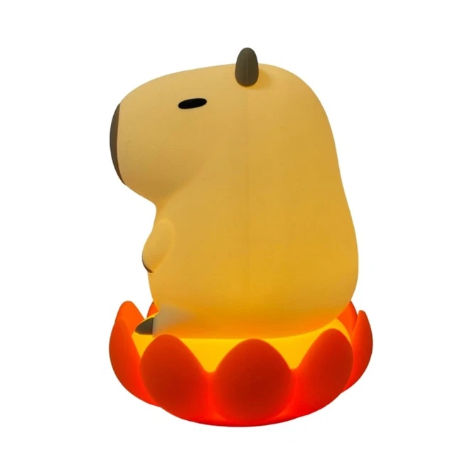 CAPYBARA LED LIGHT with Color Flower Base Cartoon Animal Figurine Lamp ...