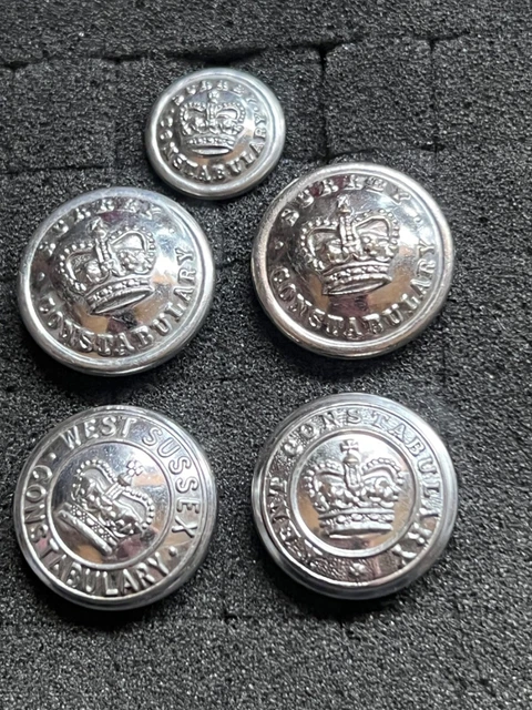 MIX POLICE BUTTONS Kent Surrey West Sussex X 5 £7.58 - PicClick UK