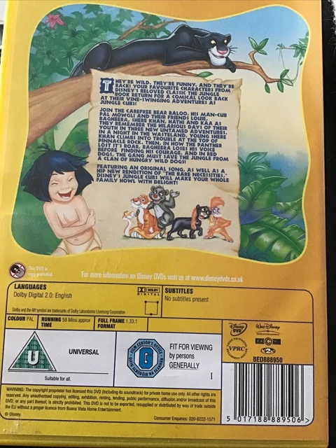 DISNEY THE JUNGLE Book's Jungle Cubs Born To Be Wild (DVD) £3.95 ...