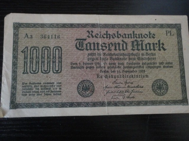 GERMANY 1000 MARK Banknote - 1922, Reichsbanknote, £0.99 - PicClick UK