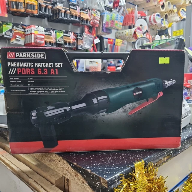 PARKSIDE PNEUMATIC RATCHET SET PDRS 6.3 A1 160RPM with heavy duty case ...