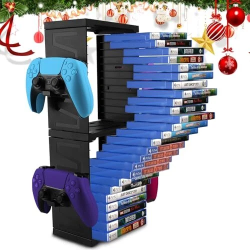 SIKEMAY GAME STORAGE Tower for PS5/ PS4/ Xbox Series S & X/Xbox, Black ...