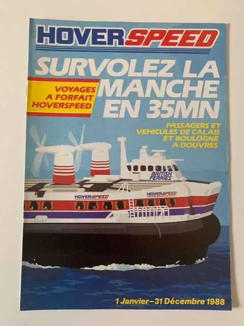 HOVERSPEED BROCHURE HOVERCRAFT / Aéroglisseurs Horaires et Tarifs 1988 ...
