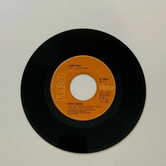 JERRY REED - The Preacher and the Bear / Amos Moses 45 RPM Record 7 ...