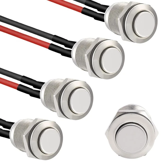 12MM MOMENTARY PUSH Button Switch with pre-Wiring Widely Application ...