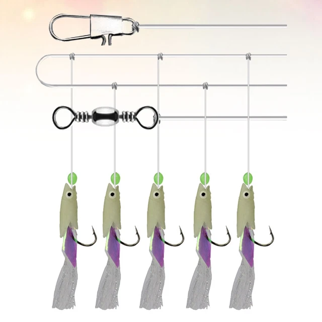 2 STRINGS MACKEREL Lures Sea Fishing Line Wire Leader Trace Hook £7.78 ...