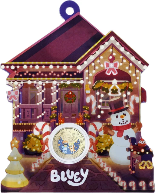 2025 RAM $1 Bluey Christmas 1 Dollar Buck Coloured UNC Coin - Ornament ...