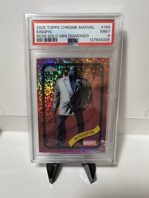 2025 TOPPS CHROME Marvel Kingpin Rose Gold Mini Diamonds # 28/40 PSA 9 ...