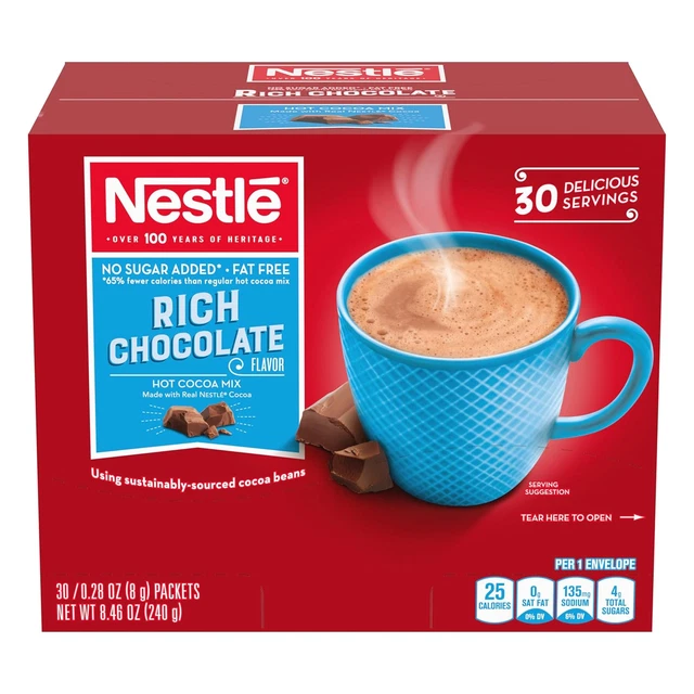 Nestle Hot Chocolate Packets Hot Cocoa Mix No Sugar Added And Fat