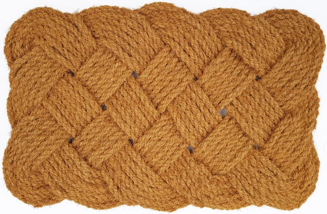 HAND MADE KNOTTED Natural Rope Coir Lovers Knot Braided Door Mat ...