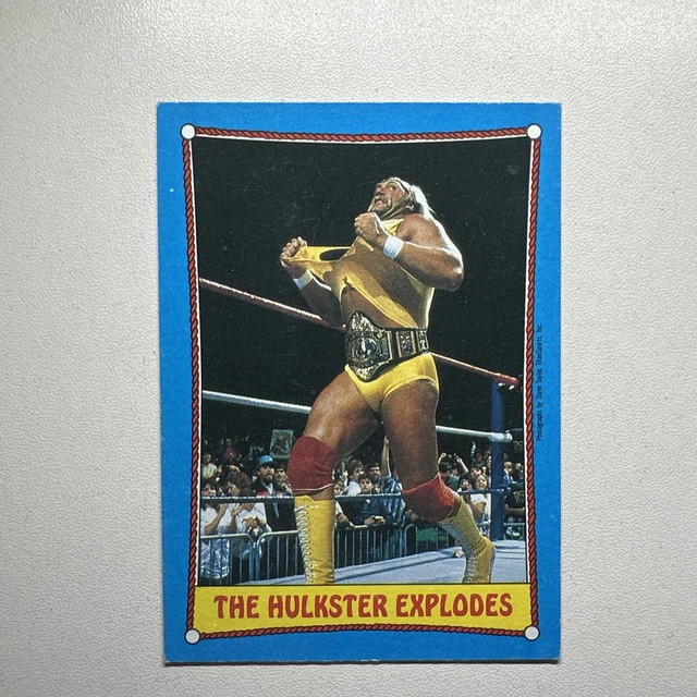 1987 WWF TOPPS chewing-gum The Hulkster Explodes #26 Hulk Hogan WHCK ...