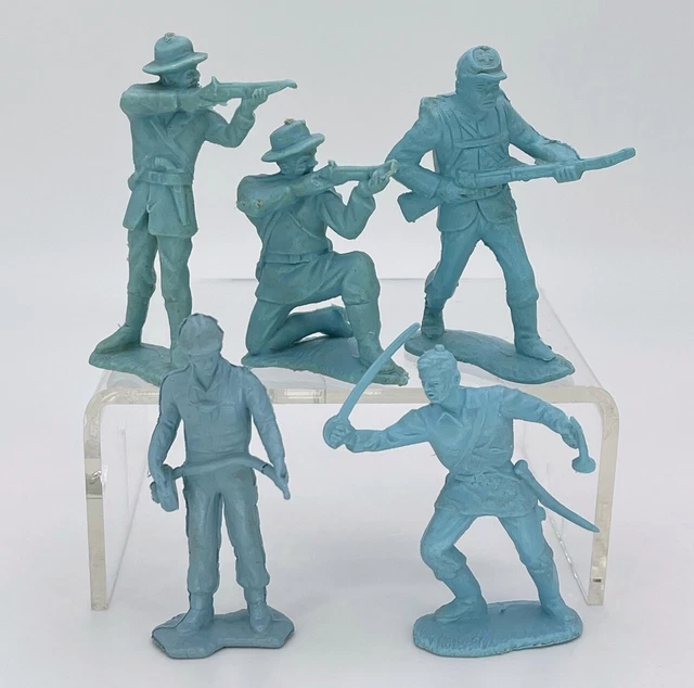 VINTAGE MARX TOYS Civil War Confederate Army Infantry Blue Plastic ...