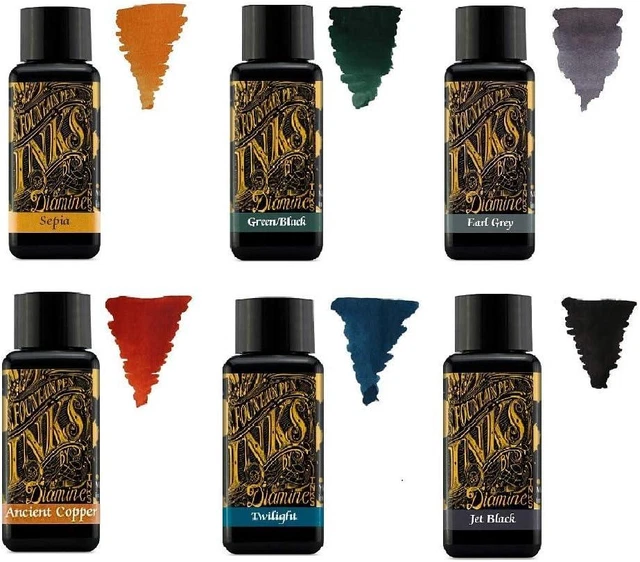 DIAMINE - 30ML Fountain Pen Ink - Core Colour Set - 6 Pack - Sepia ...
