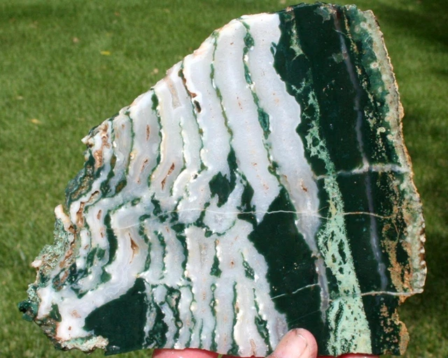 GREEN ZEBRA BLOOD STONE SLAB 300 grams Rock/Mineral/rough/jasper/agate ...