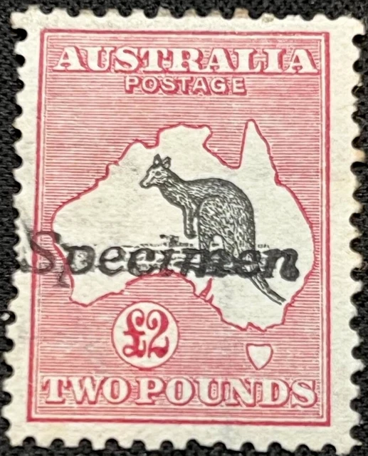 AUSTRALIA POSTAGE STAMP Specimen Sg16 £2 Two Pounds Lightly Mounted ...