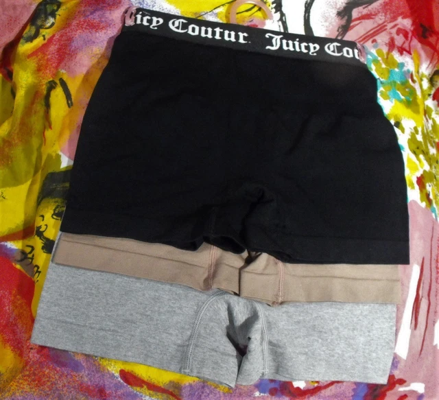 3 NEW JUICY Couture Jc7183 3Pka Mf Logo Waist Seamless Shaping Short ...