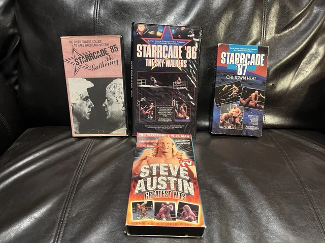4 VINTAGE WRESTLING VHS Tapes Starrcade 86,86,87 And Steve Austin ...