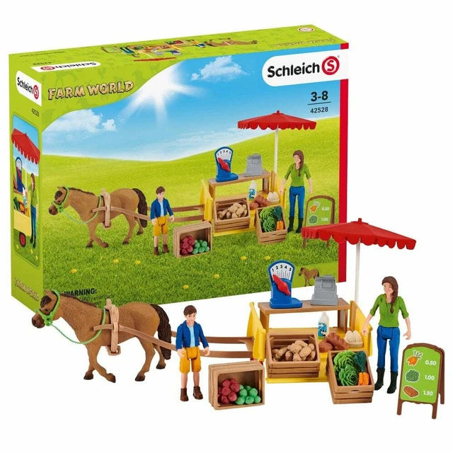 SCHLEICH FARM WORLD Sunny Day Mobile Farm Stand 42528 Horse & Cart ...