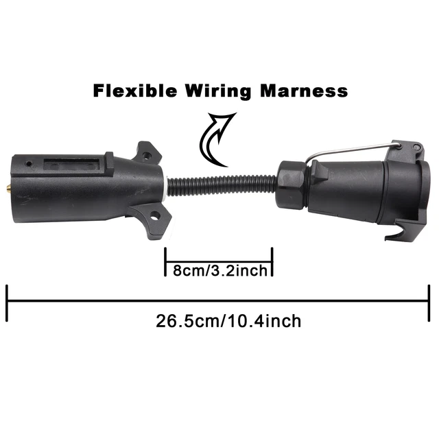 TRAILER ADAPTER PLUG Socket Wiring Connector RV Cars 7 Way Blade to ...