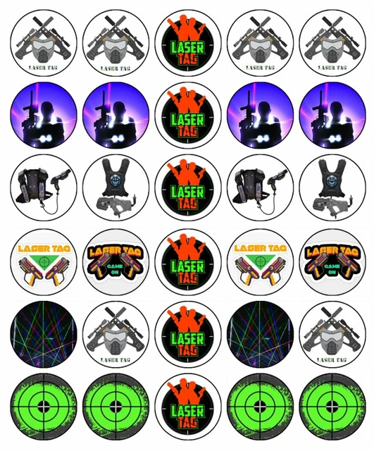 LASER TAG CAKE Topper Edible Birthday Cupcake Decorations EUR 7,20 ...