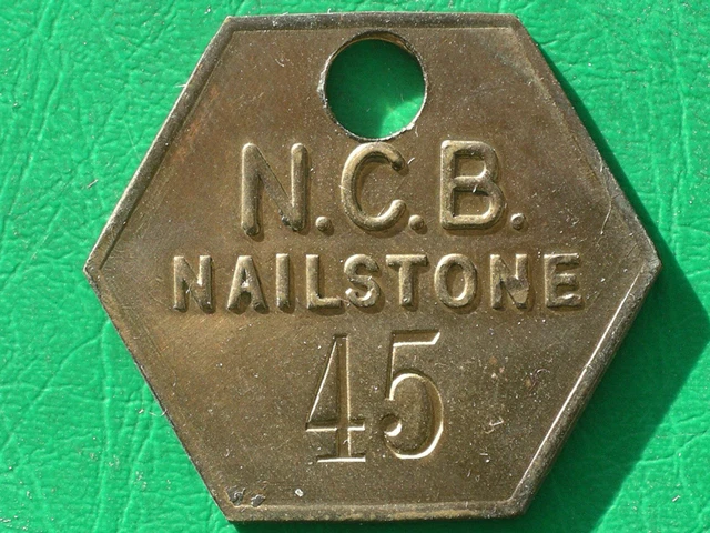 NAILSTONE COLLIERY LEICS. closed 1967 NCB brass pit check coal mining ...