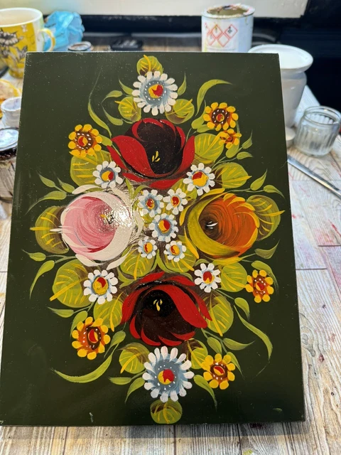 NARROWBOAT BARGEWARE HAND painted Canalart Roses And Castles Panel £12. ...