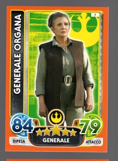 FIGURINA CARD STICKERS NEW STAR WARS FORCE ATTAX N.7 GEN ORGANA EUR 1 ...