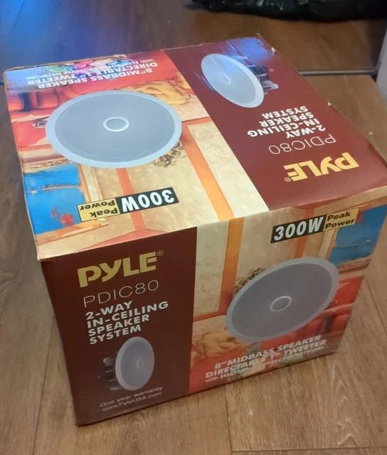 PAIR OF PYLE 2 Way 300w PDIC80 Ceiling / Wall Speakers .. Brand New ...