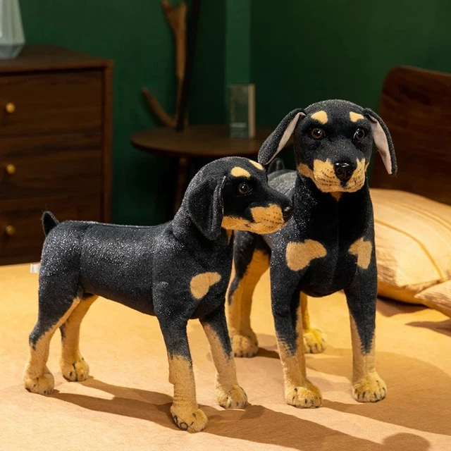 50CM LARGE SITTING Rottweiler Stuffed Giant Dog Teddy Bear Gift Soft ...