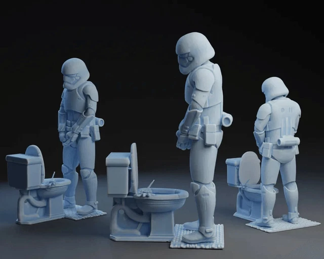 STORMTROOPER TOILET 12K Solid 3D Resin Printed Model Kit Unassembled ...