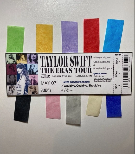 TAYLOR SWIFT THE Eras Tour Confetti + Physical Concert Ticket ...