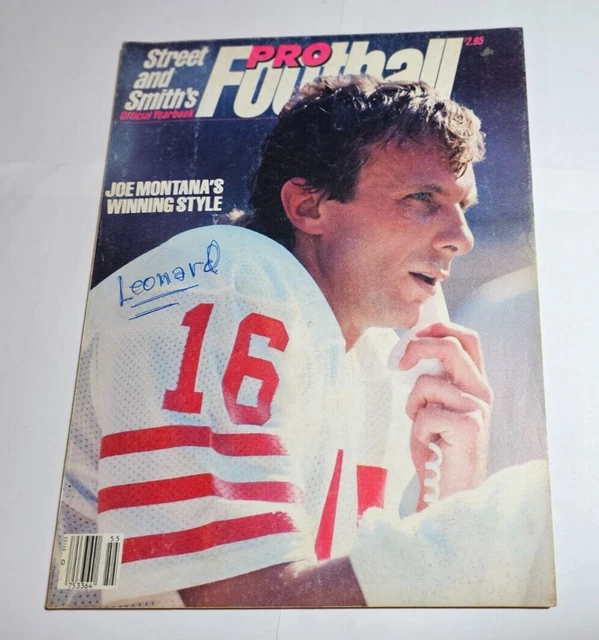 1985 STREET AND SMITH'S PRO FOOTBALL NFL CFL JOE MONTANA S.F. 49ers ...