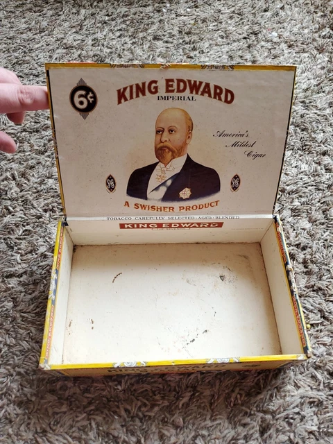 VINTAGE KING EDWARD the Seventh EMPTY King Edward Imperial Cigar Box £ ...