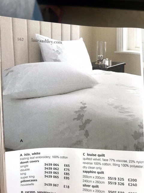 RRP £111 LAURA Ashley Isla White Double Duvet Cover & Pillowcases £44. ...
