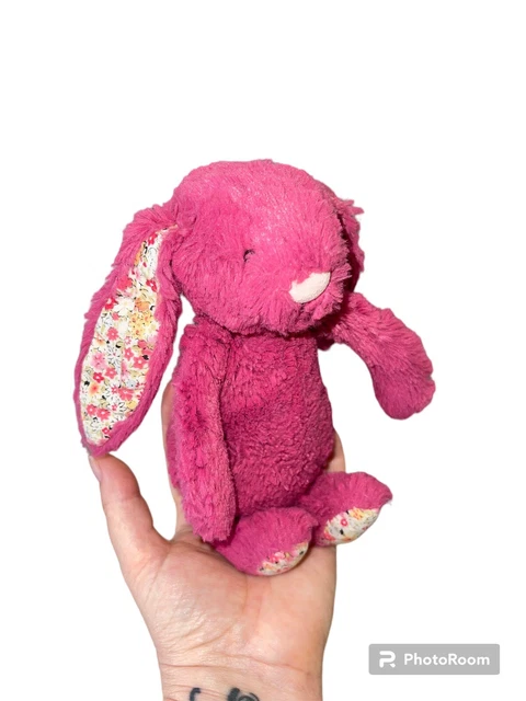 JELLYCAT UK BASHFUL Blossom Rose pink Bunny Rabbit Soft Toy Floral ...