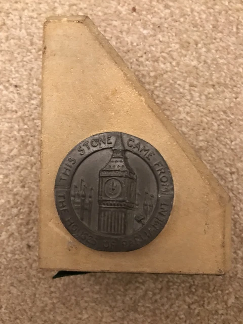 WW2 1941 HOUSES Of Parliament Bombing - Souvenir Stone Bookend Made ...