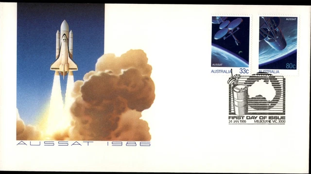 T0281 AUSTRALIA 1986 AUSSAT 2x33c stamp FDI Melbourne cover EUR 4,53 ...