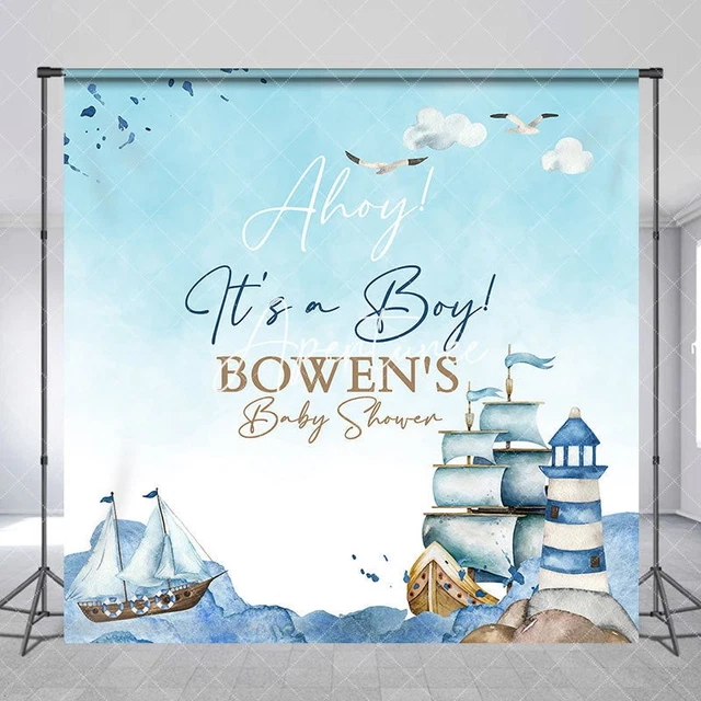 CUSTOM ITS A Boy Navigation Baby Shower Backdrop $37.94 - PicClick AU