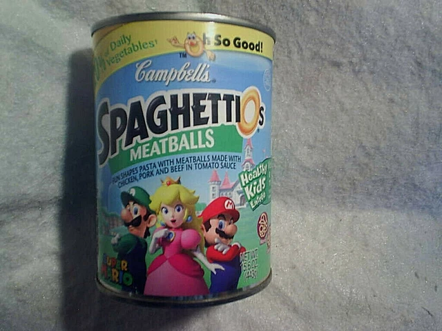 SUPER MARIO SPAGHETTIOS MEATBALLS SEALED CAN,Expires 2023,goomba,super ...