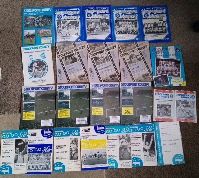 23 STOCKPORT COUNTY Programmes Mixed Season's Can Split £17.00 ...