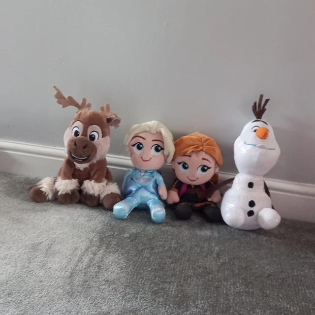 DISNEY FROZEN SOFT Toys Bundle. Princess Anna, Elsa, Olaf and Sven £5. ...