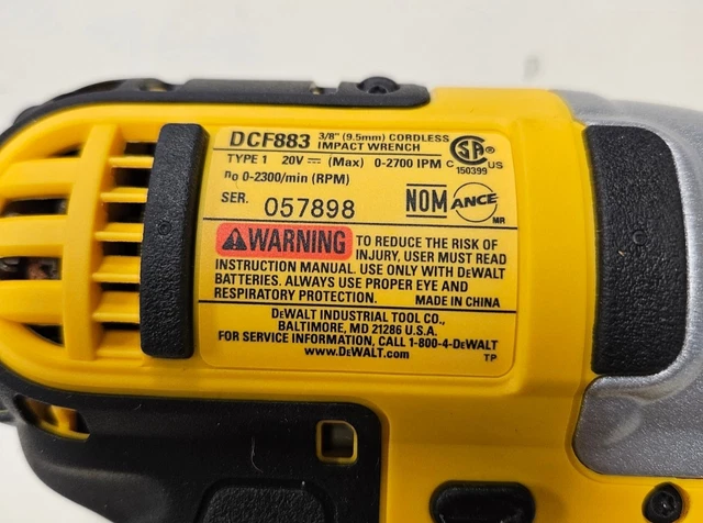 DEWALT DCF883B 20V MAX XR 3/8 in Compact Impact Wrench Li-ion hog ring ...