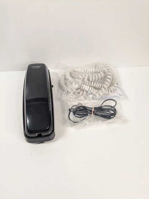 COBY CT P100 Corded Push Button Black Telephone desk/wall mount vintage ...