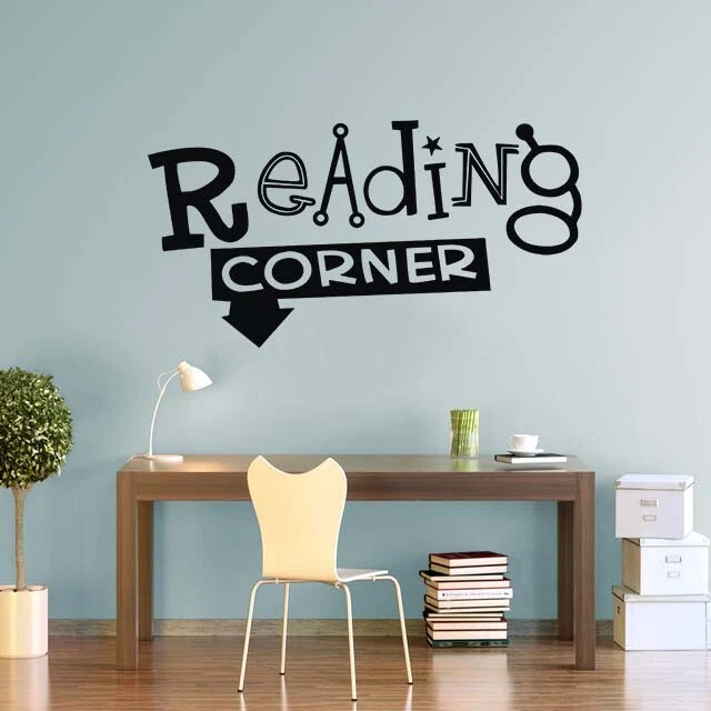 BOOK CORNER READING home education learning kids Wall Vinyl Decal ...