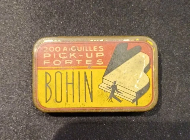 BOITE ANCIENNE AIGUILLES Pick-Up Fortes Bohin Pour Phonographe Remplie ...