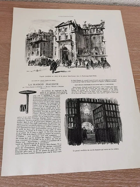 1934 PRISON SAINT Lazarre Paris Paul Emile Cadilhac, dessins Henri ...
