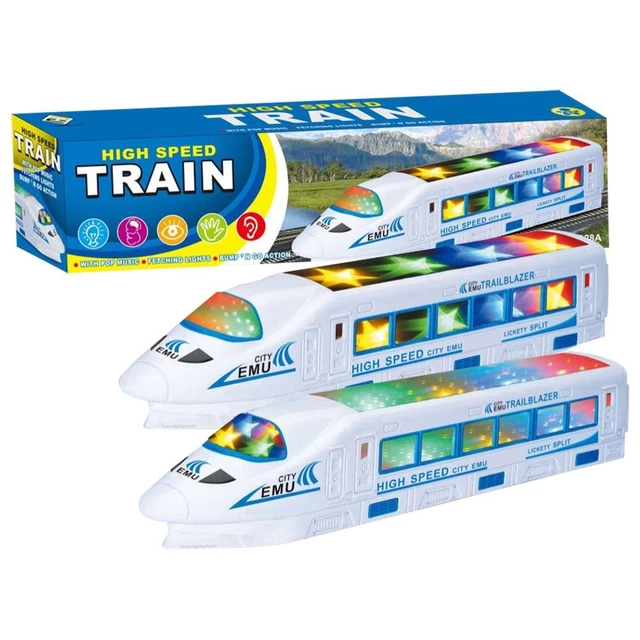 HIGH SPEED TRAIN Electric Kids Bump & Go Toy With Flashing Lights And ...