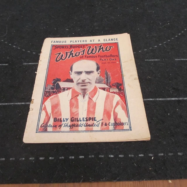 SPORTS BUDGET - Who's Who Famous Footballers Booklet Part One - 26 Sept ...