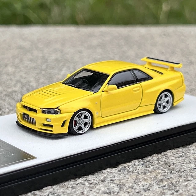 CR TM 1:64 Yellow JDM GTR R34 Skyline Racing Sports Model Diecast Metal ...