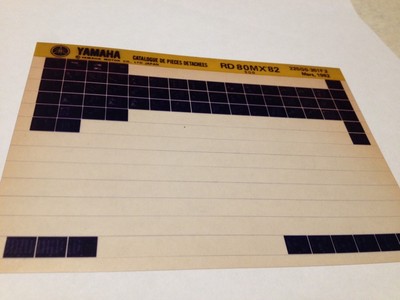 YAMAHA RD80MX RD80 MX 5G0 1982 Micro Form Parts List Catalogue Parts ...